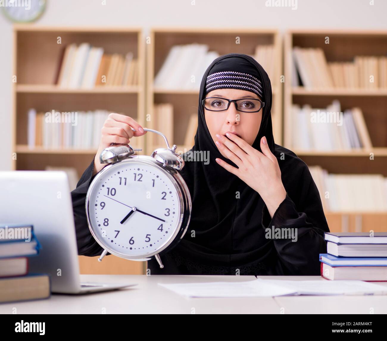 The muslim girl in hijab studying preparing for exams Stock Photo - Alamy