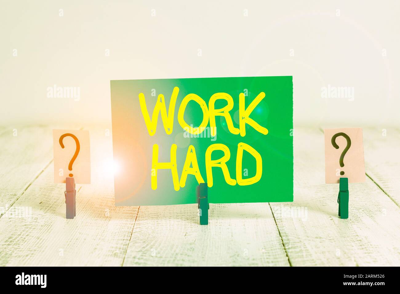 Word writing text Work Hard. Business photo showcasing Laboring that ...