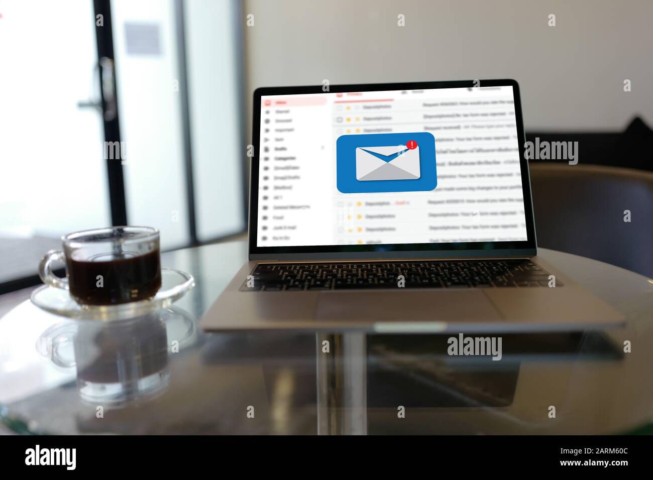 Mail Communication Connection message to mailing contacts phone Global Letters Concept computer ...