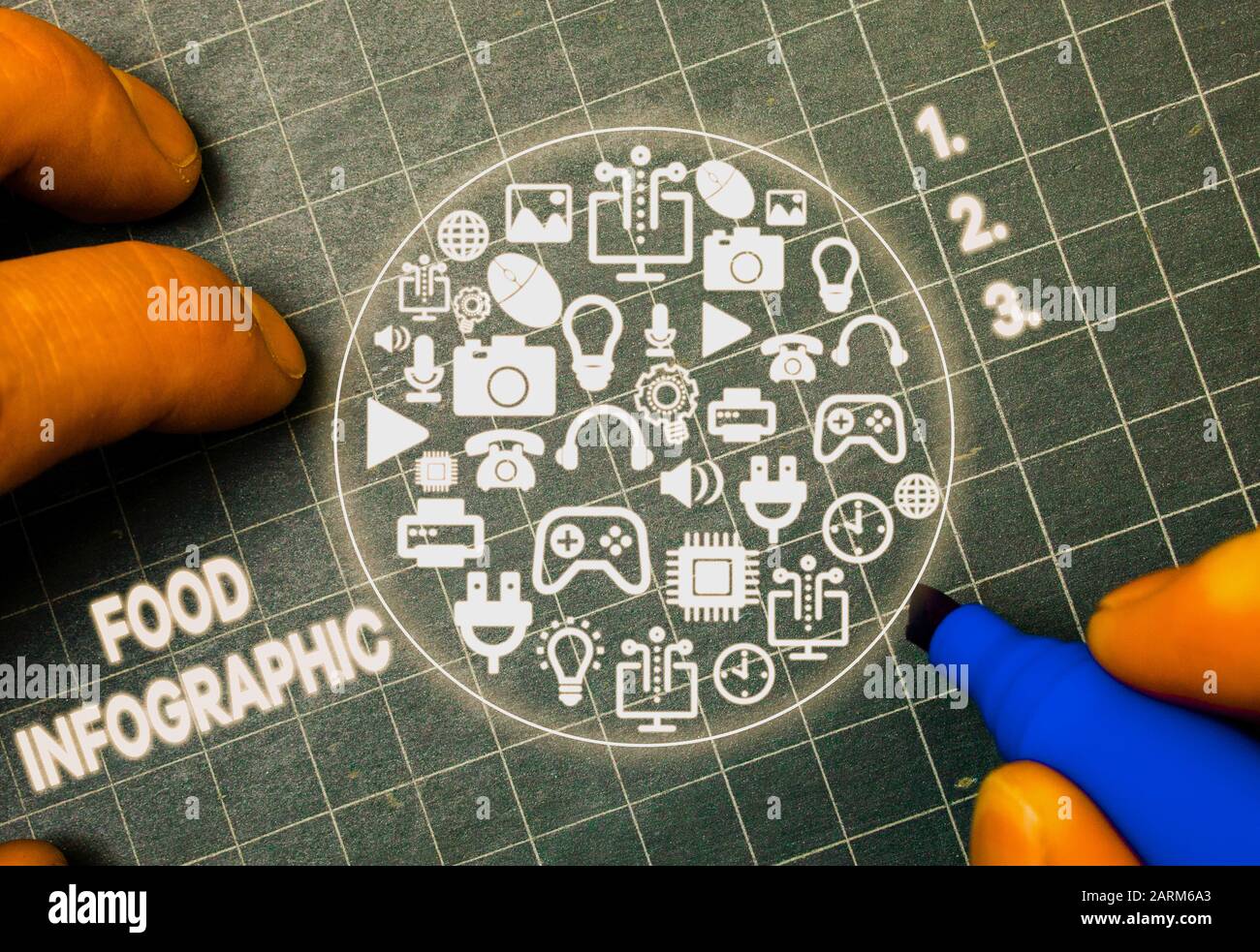 Word writing text Food Infographic. Business photo showcasing visual ...