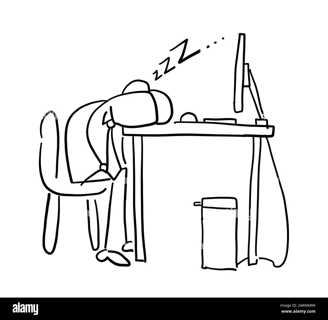 Men sleep desk Stock Vector Images - Alamy