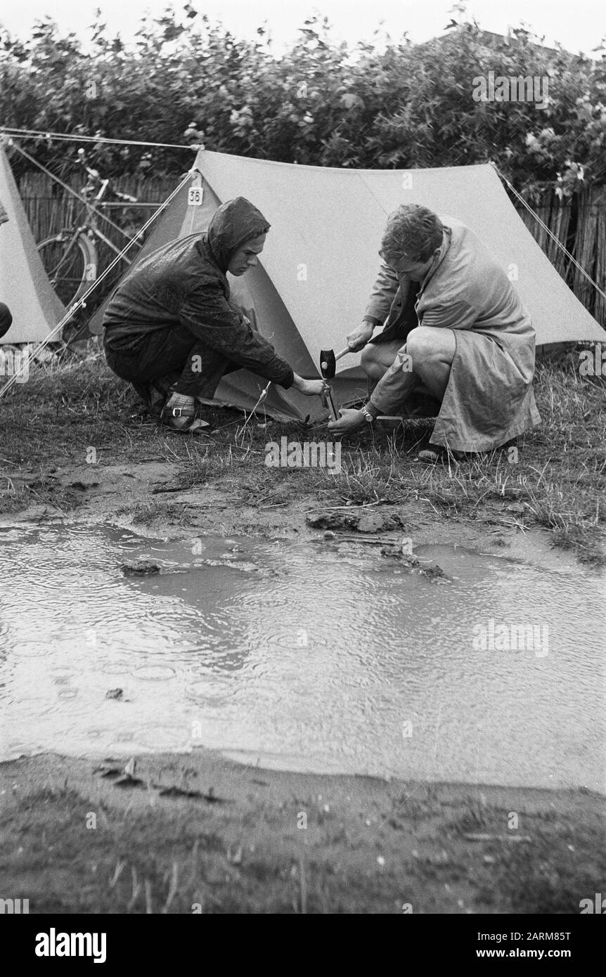 Group tents in camping Black and White Stock Photos & Images - Alamy