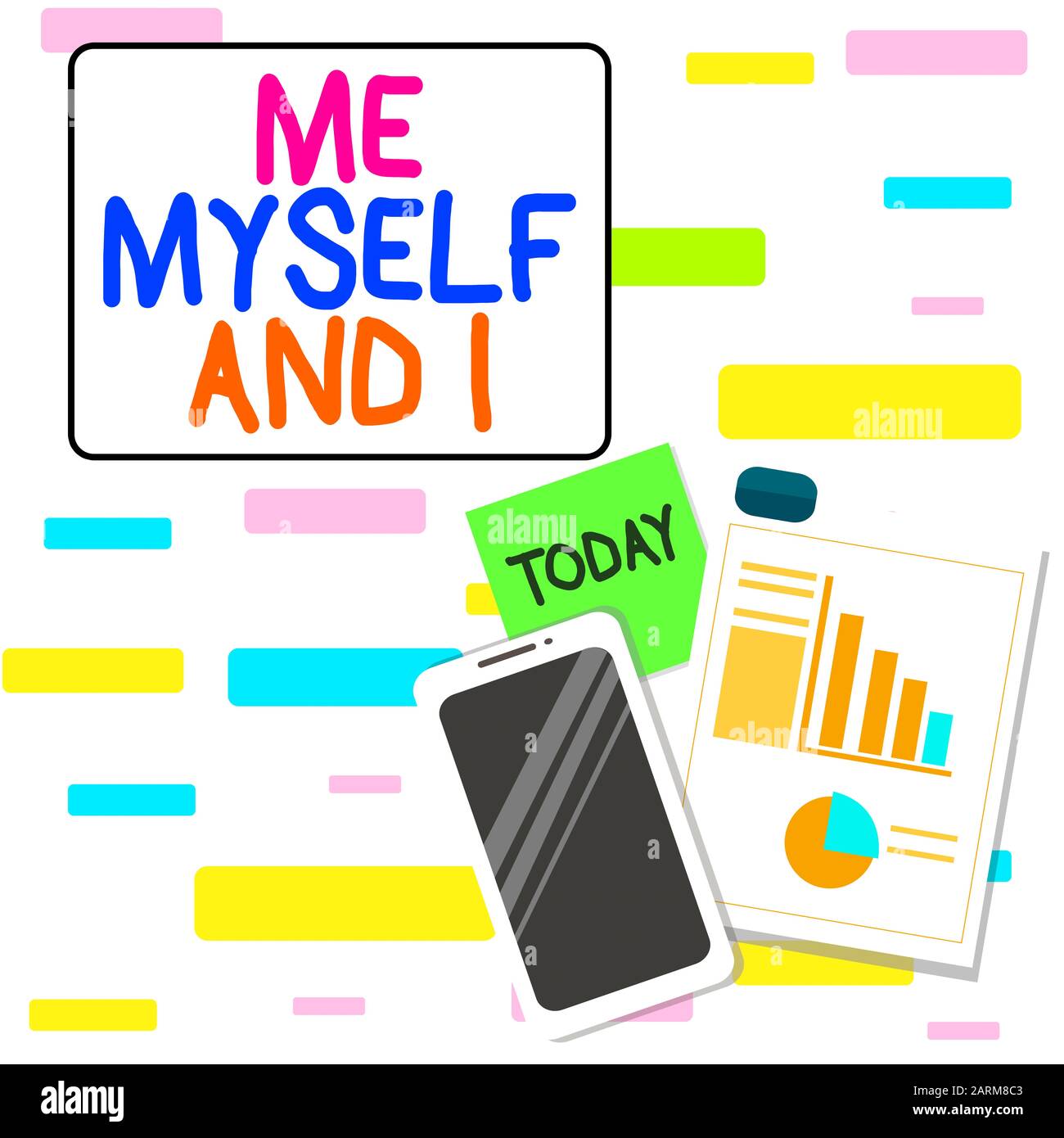 Writing note showing Me Myself And I. Business concept for used by ...