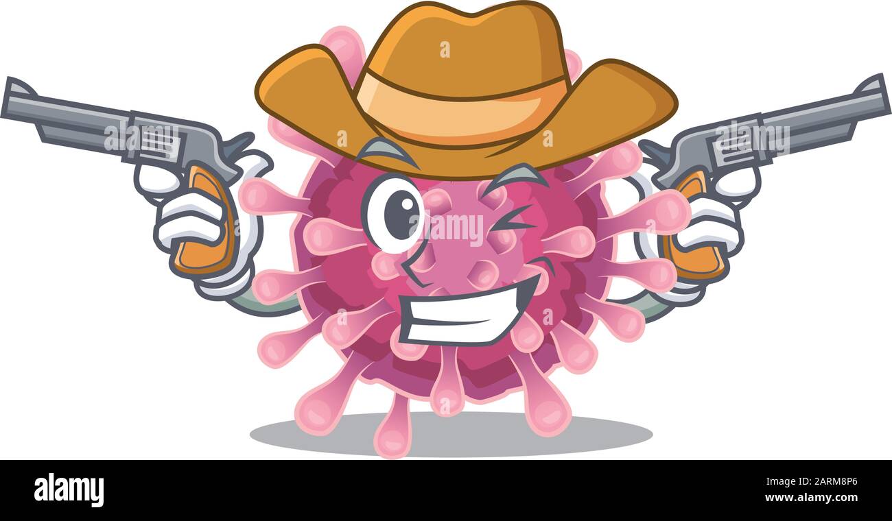 Corona virus dressed as a Cowboy having guns Stock Vector Image & Art ...