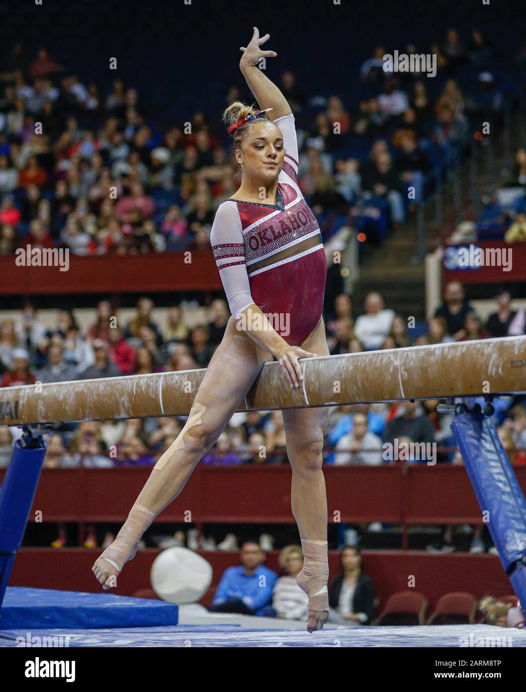 Fort Worth, TX, USA. 25th Jan, 2020. Oklahoma's Maggie Nichols performs ...