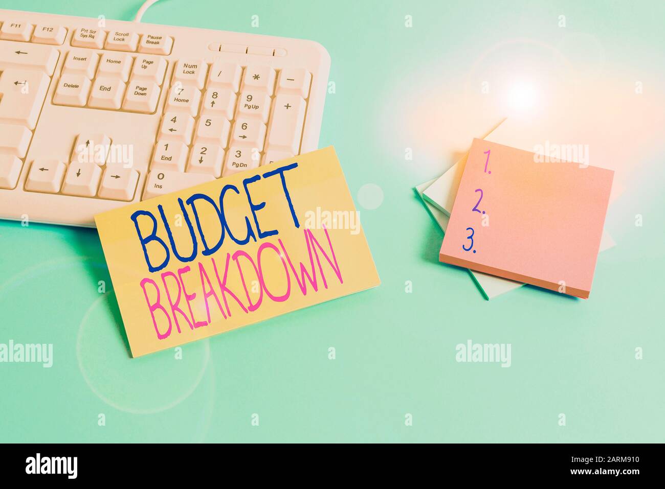 Text sign showing Budget Breakdown. Business photo text dividing the ...