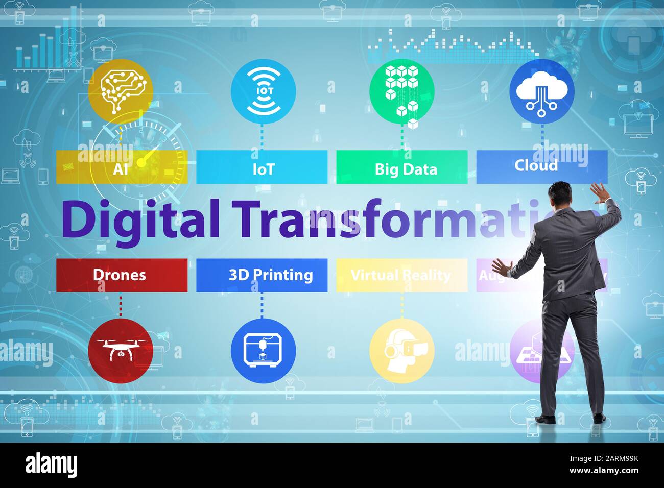 The digital transformation and digitalization technology concept Stock ...