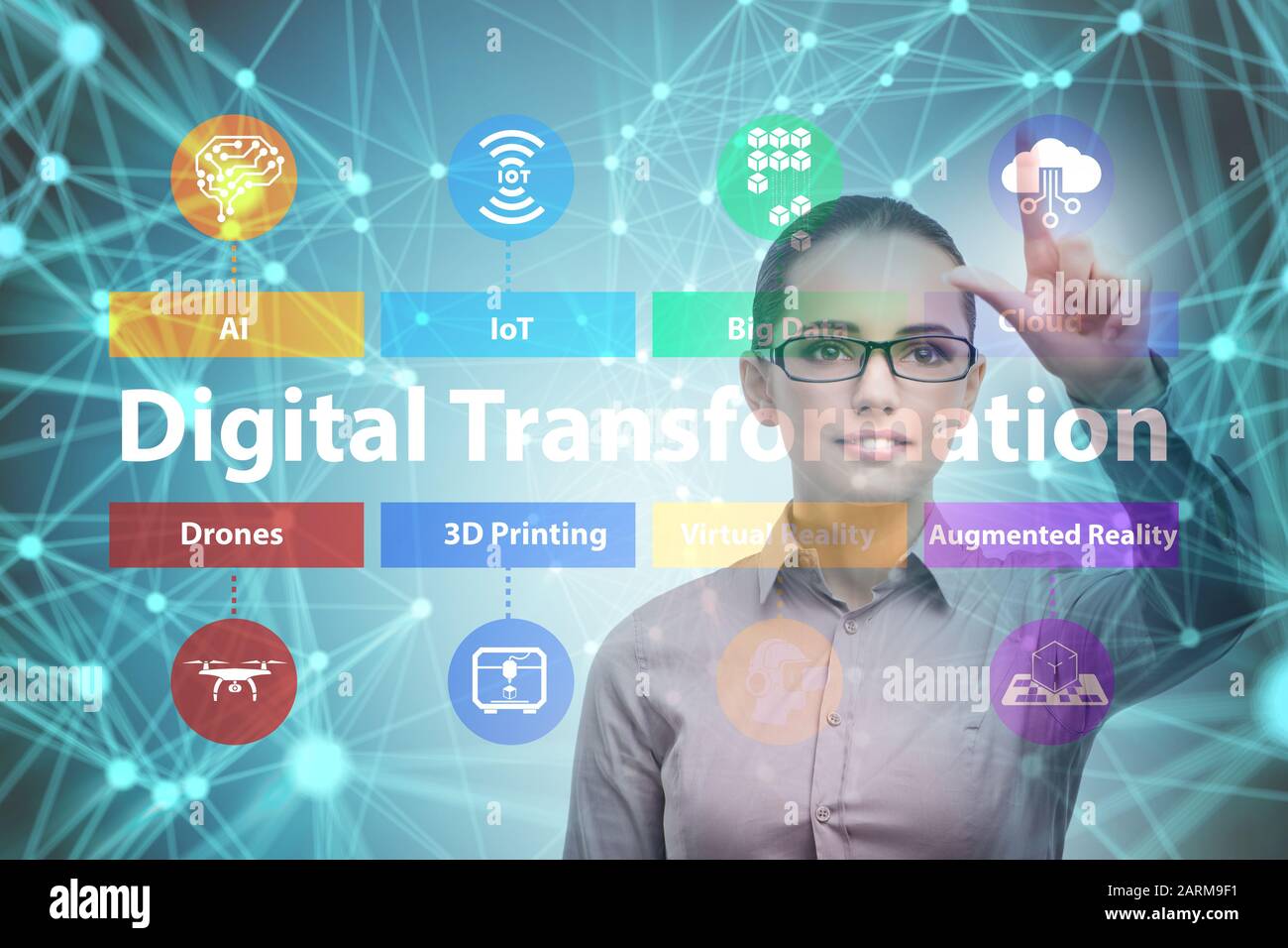 The digital transformation and digitalization technology concept Stock ...