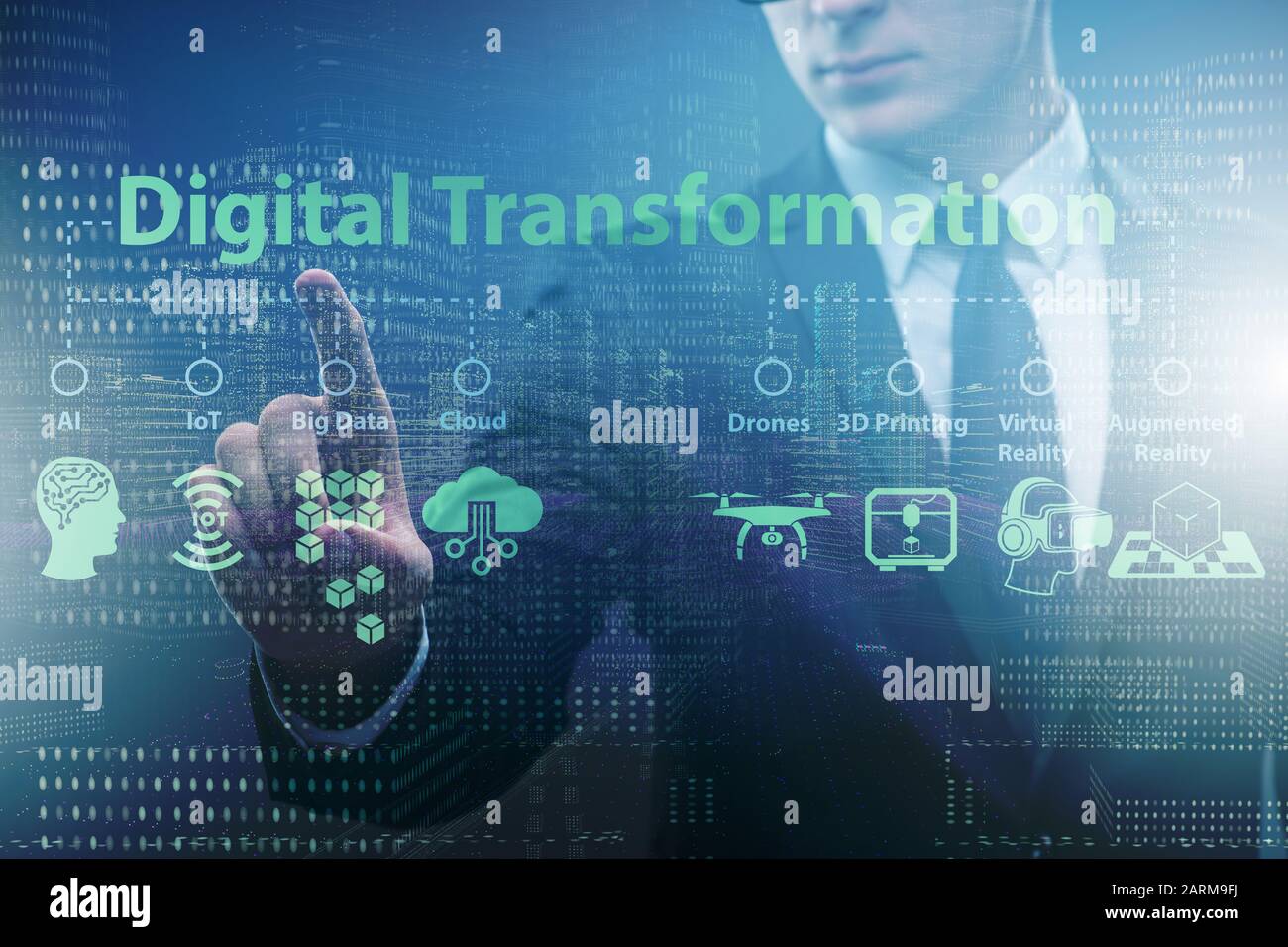The digital transformation and digitalization technology concept Stock ...