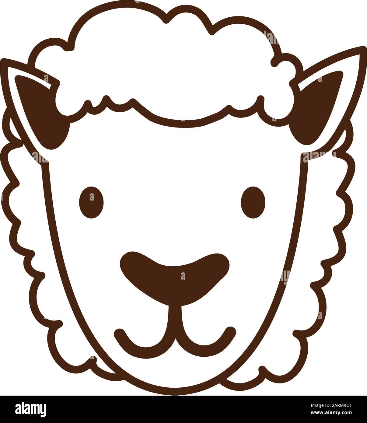 cute sheep farm animal character Stock Vector Image & Art - Alamy