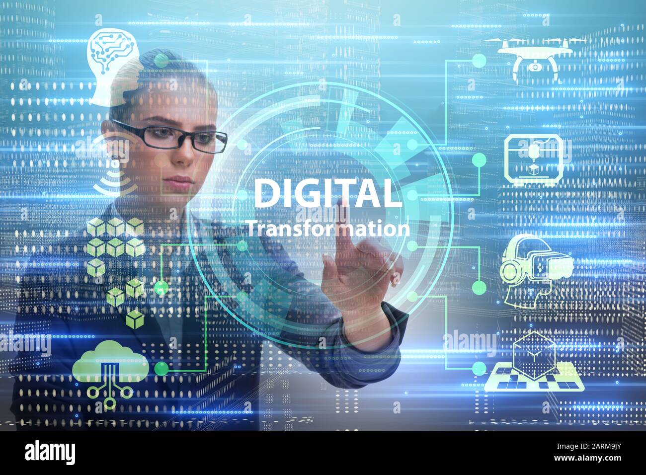 The digital transformation and digitalization technology concept Stock ...