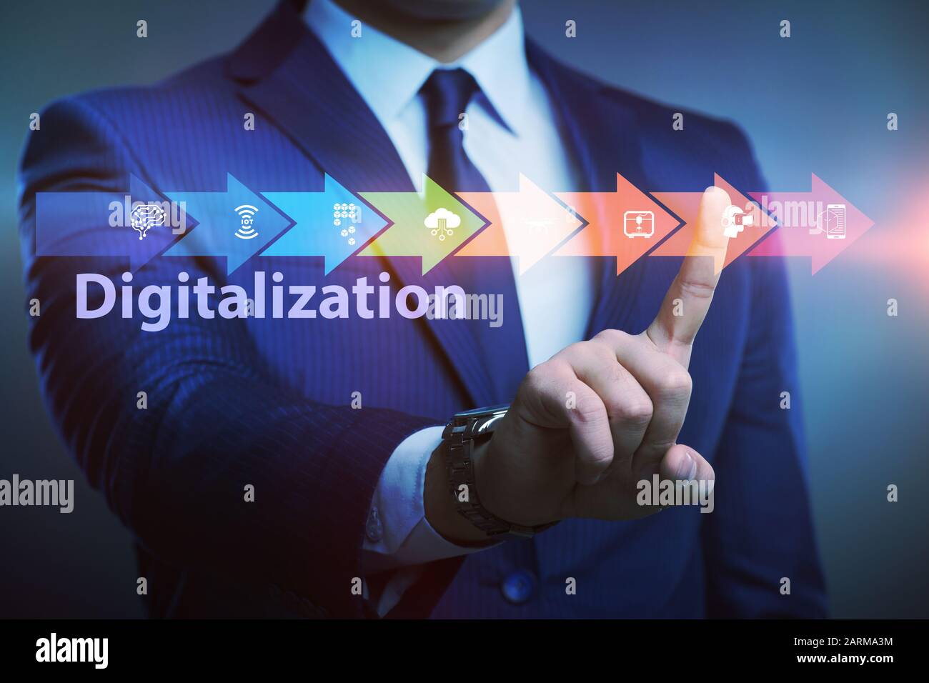 The digital transformation and digitalization technology concept Stock ...