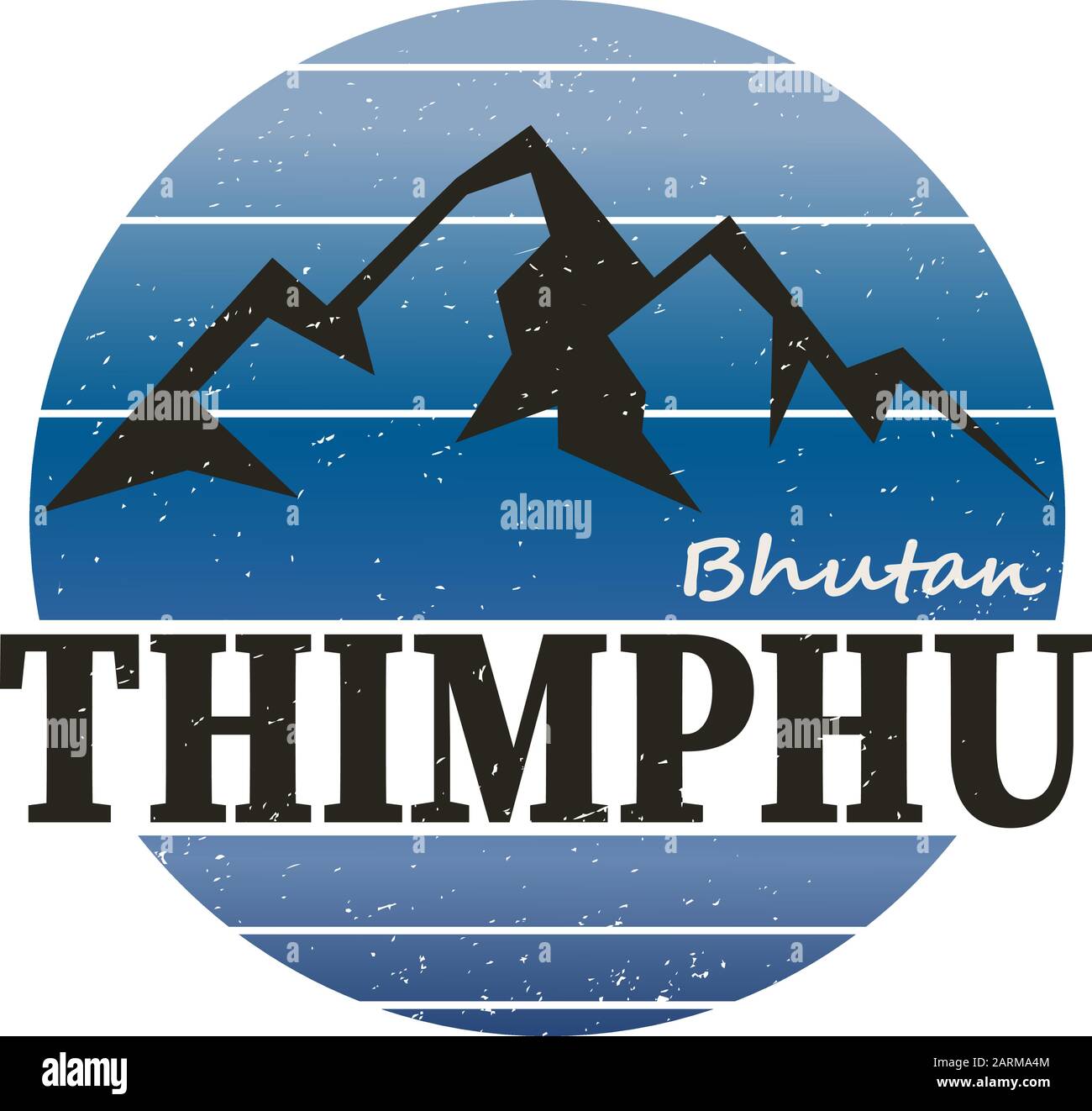 Thimphu city, Vector Logo t-shirt design on a white background Stock ...
