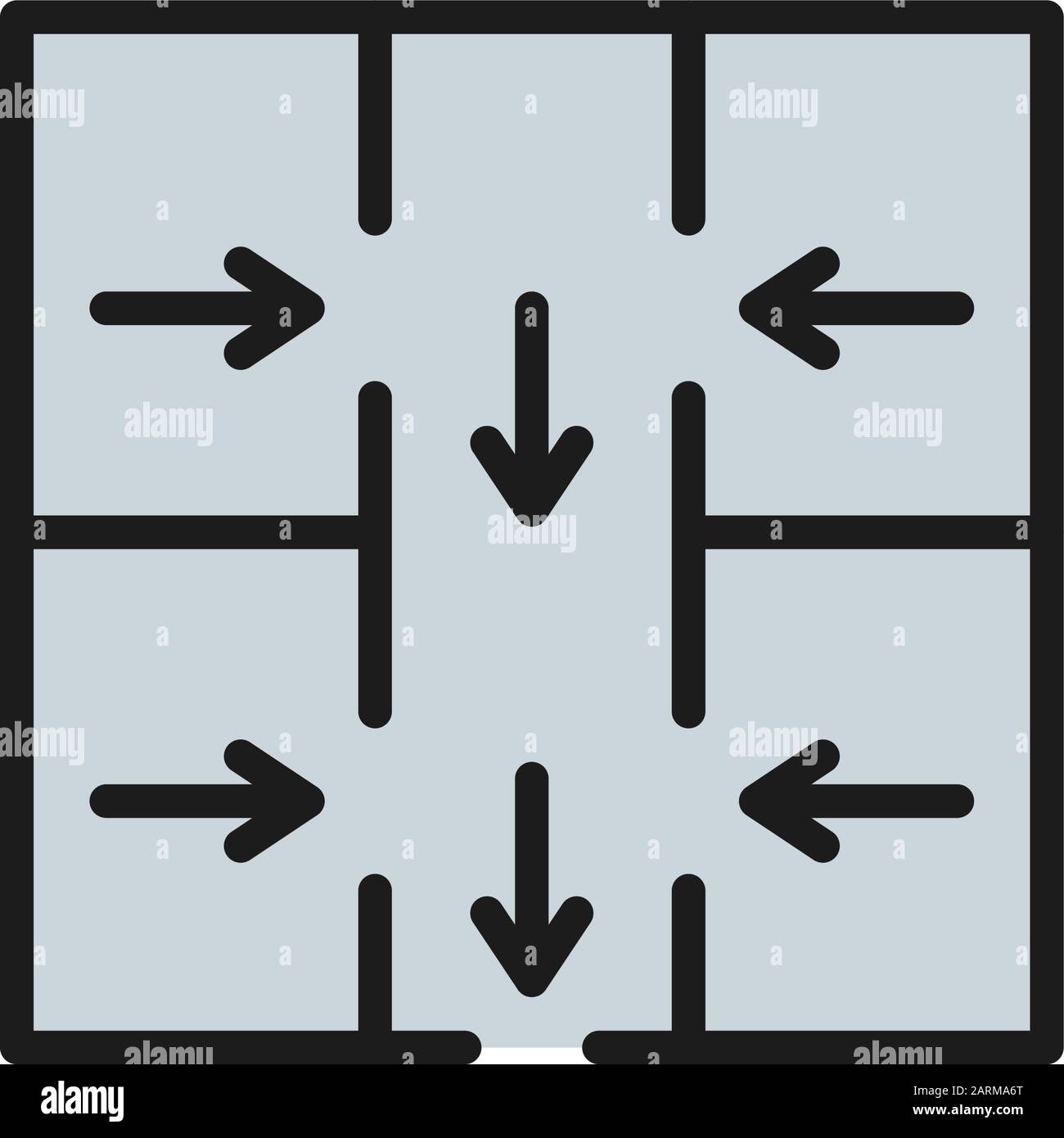 Evacuation plan, emergency evacuation sign flat color line icon Stock ...