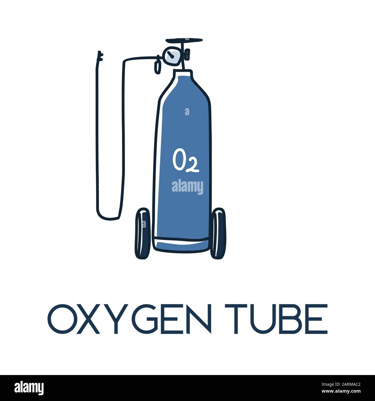 Medical Oxygen Tank Drawing