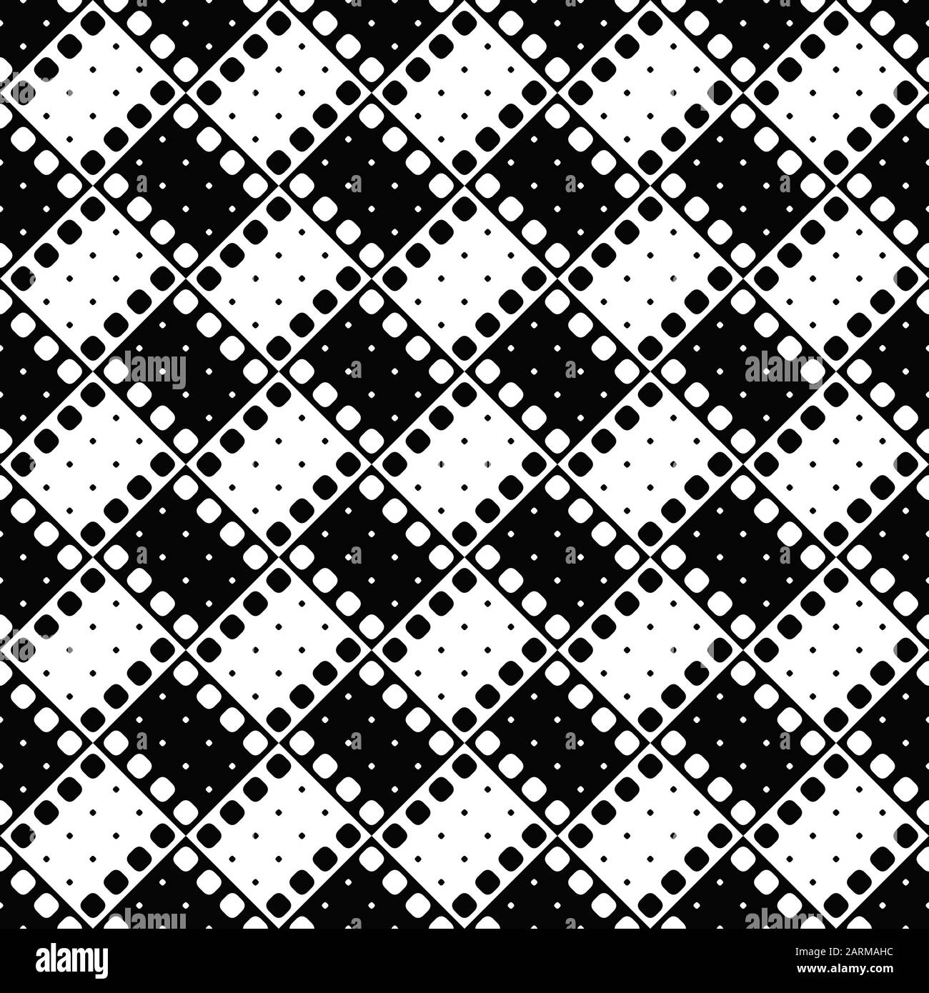 Seamless Diagonal Rounded Square Pattern Background Abstract Black