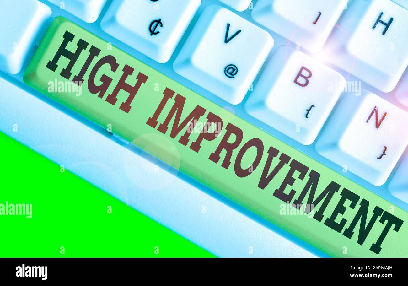 Word writing text High Improvement. Business photo showcasing addition ...