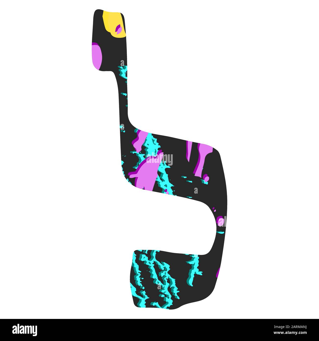 Hebrew alphabet colored. Hebrew font multicolored letters. purim ...