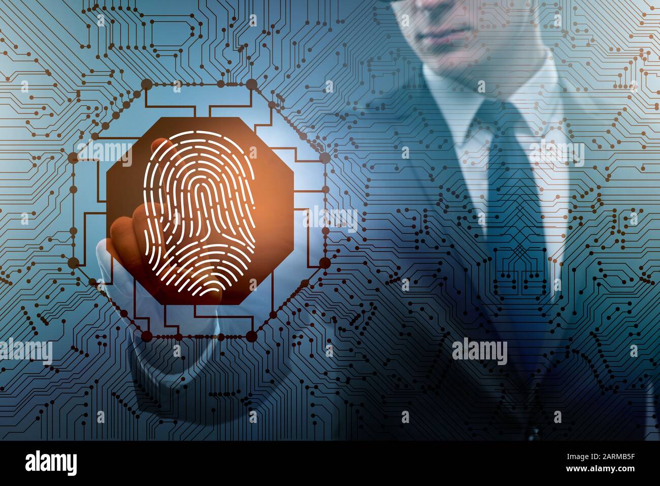 The biometrics security access concept with fingerprint Stock Photo - Alamy