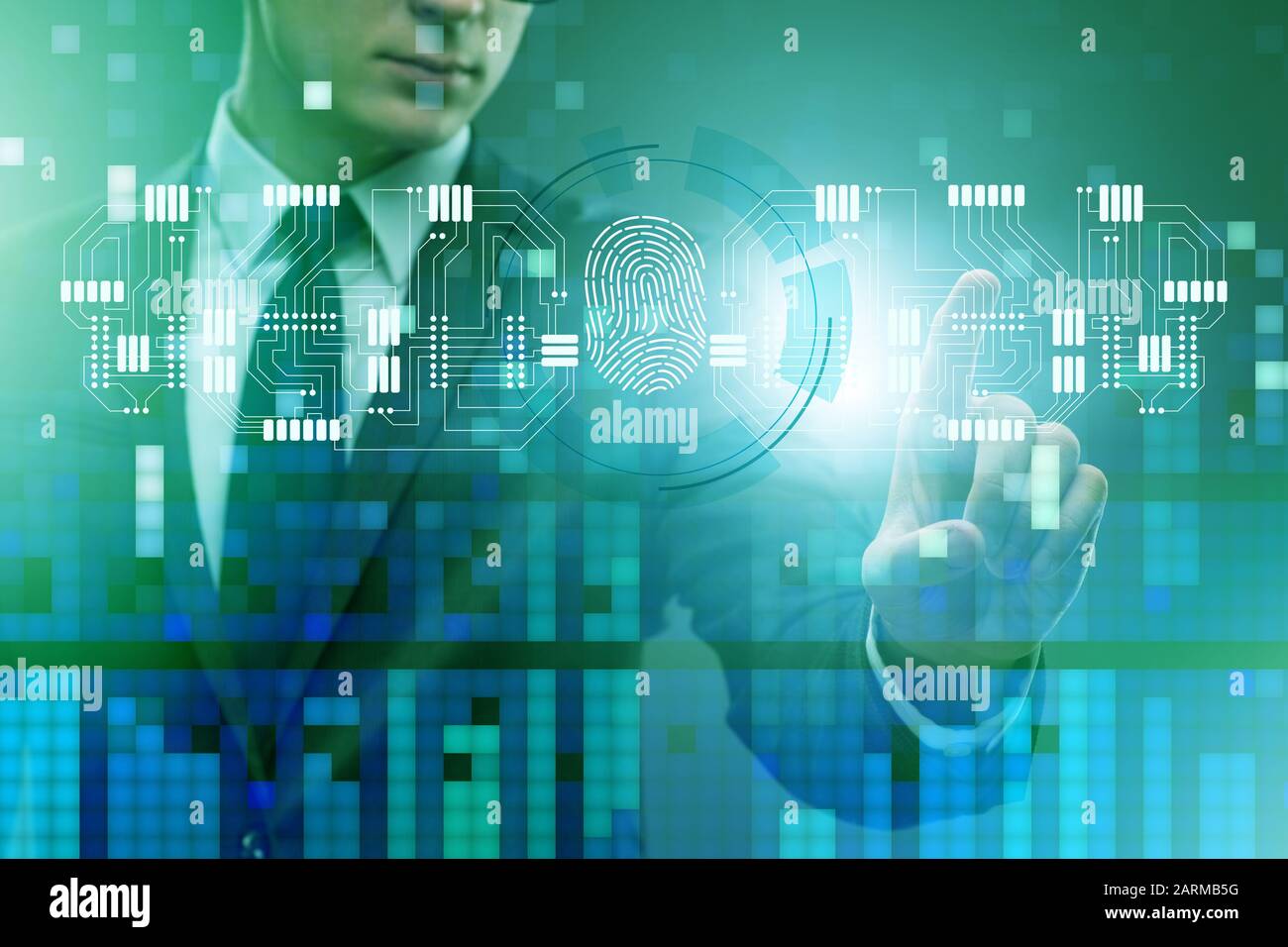 The biometrics security access concept with fingerprint Stock Photo - Alamy