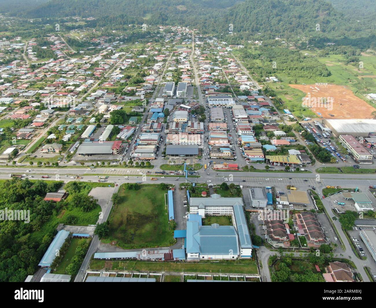 Kuching, Sarawak / Malaysia - November 20 2019: Aerial view of the ...