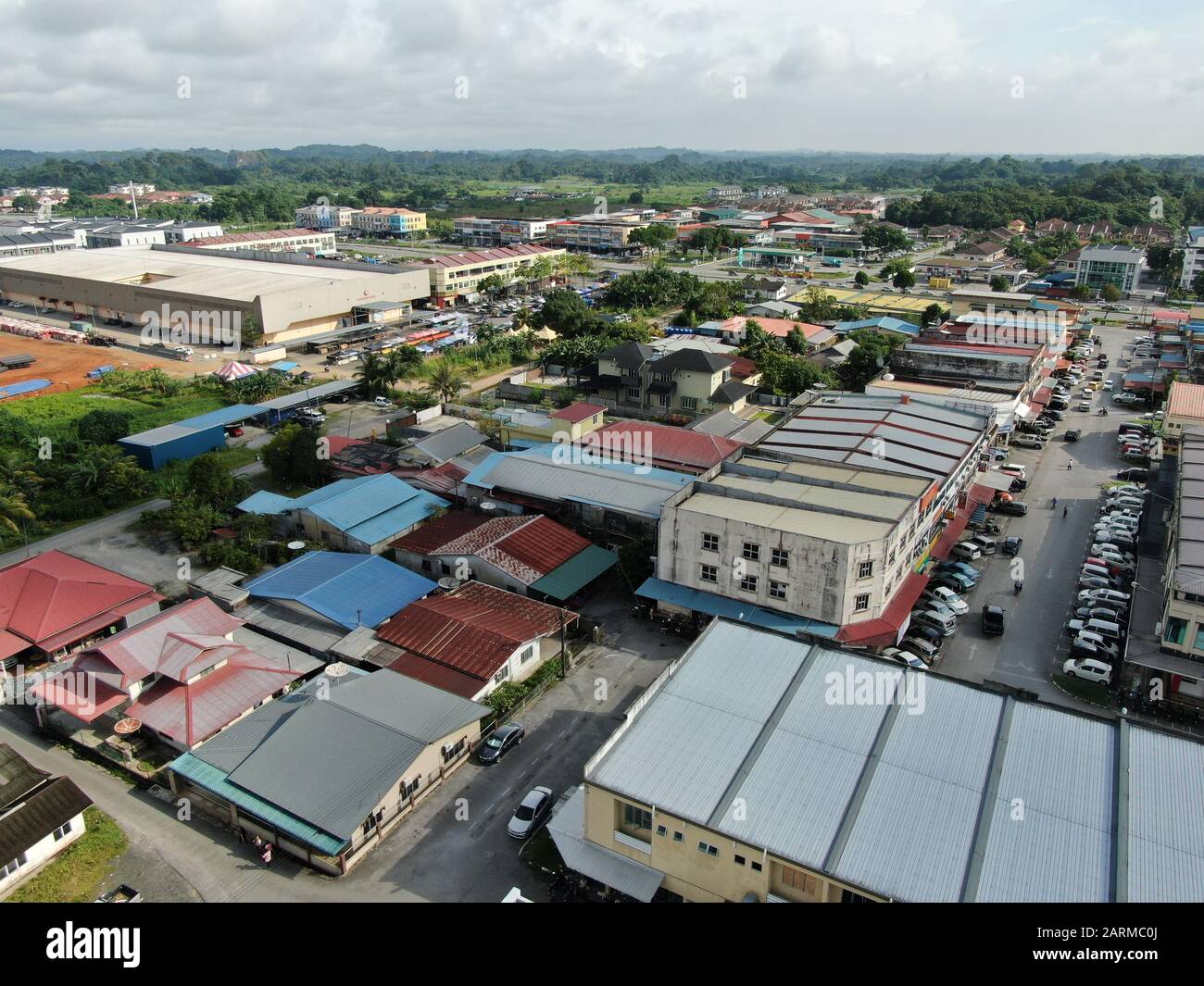 Kuching, Sarawak / Malaysia - November 20 2019: Aerial view of the ...
