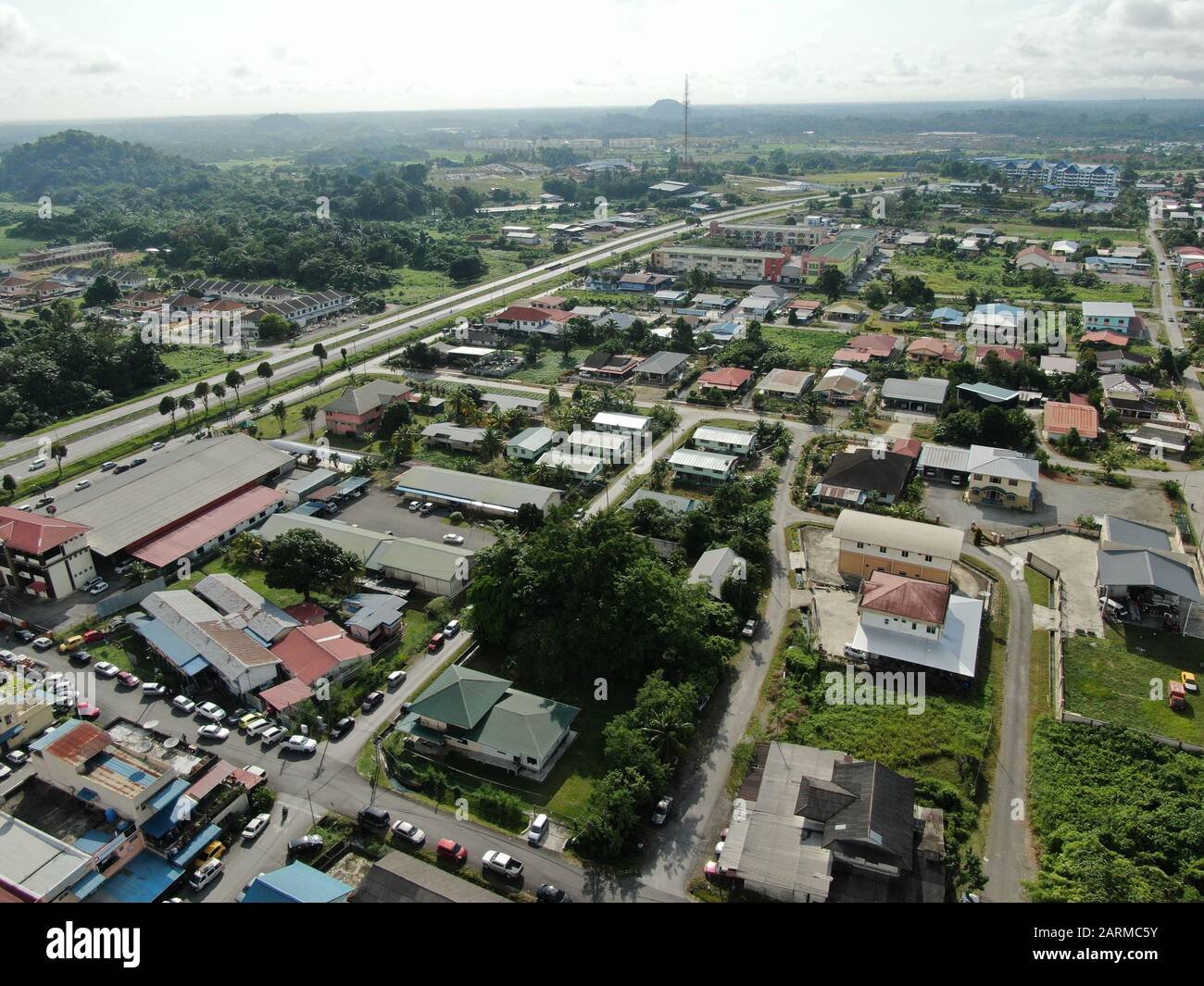 Kuching, Sarawak / Malaysia - November 20 2019: Aerial view of the ...