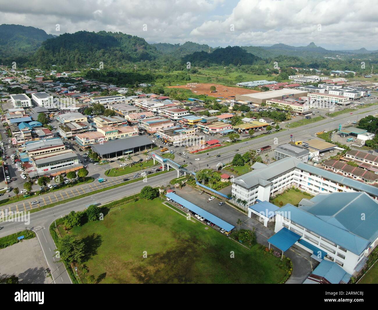 Kuching, Sarawak / Malaysia - November 20 2019: Aerial view of the ...