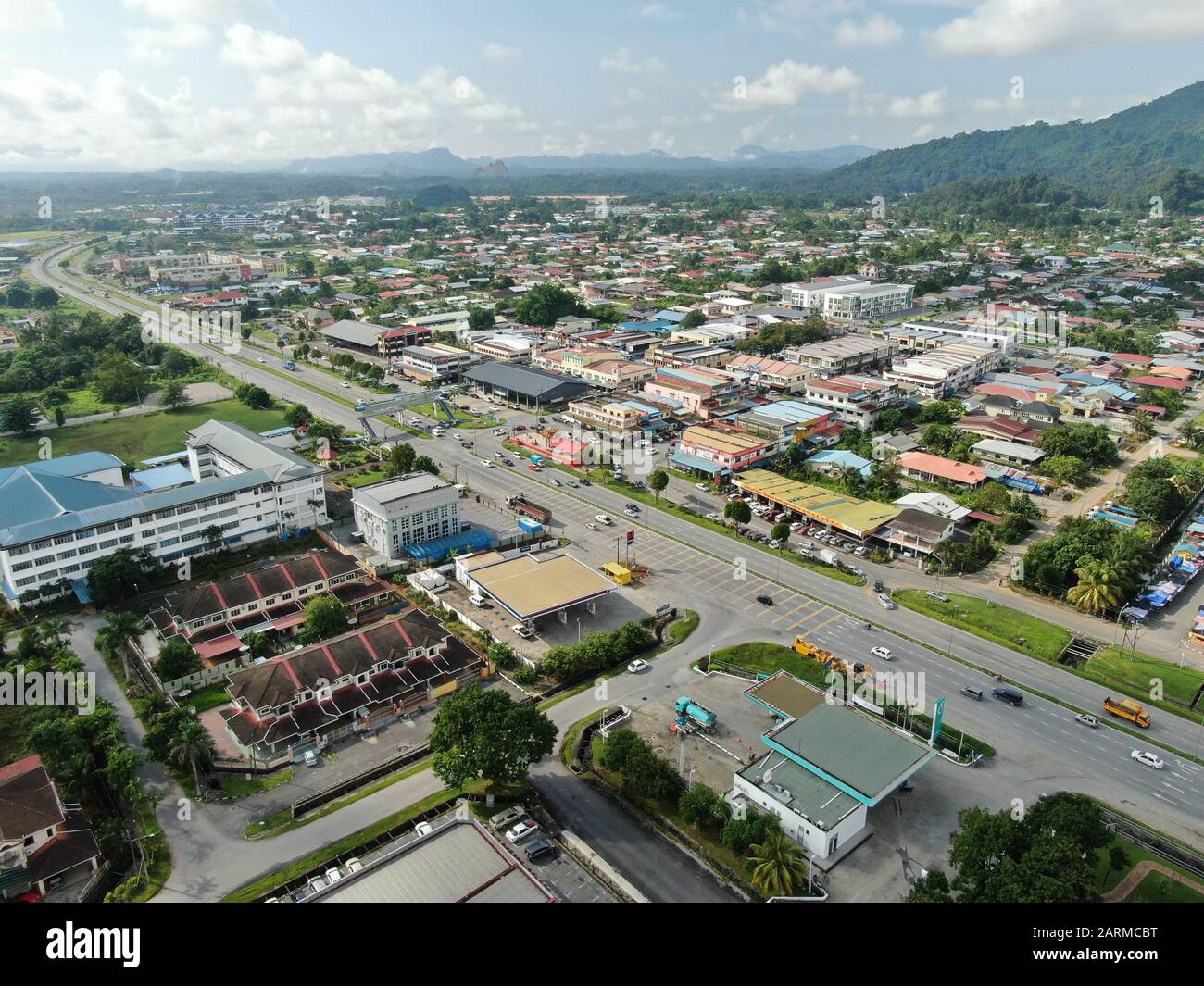 Kuching, Sarawak / Malaysia - November 20 2019: Aerial view of the ...