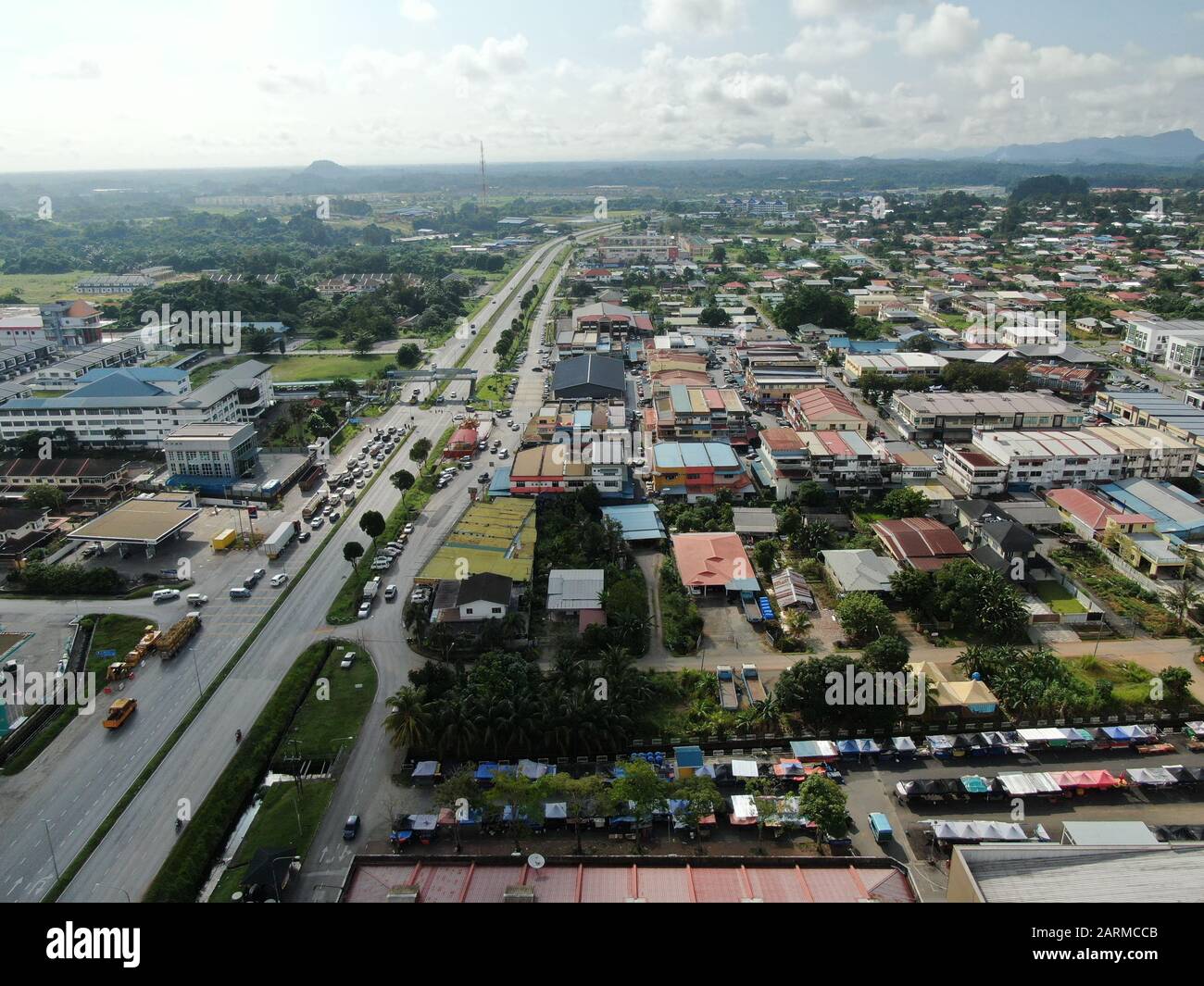Kuching, Sarawak / Malaysia - November 20 2019: Aerial view of the ...