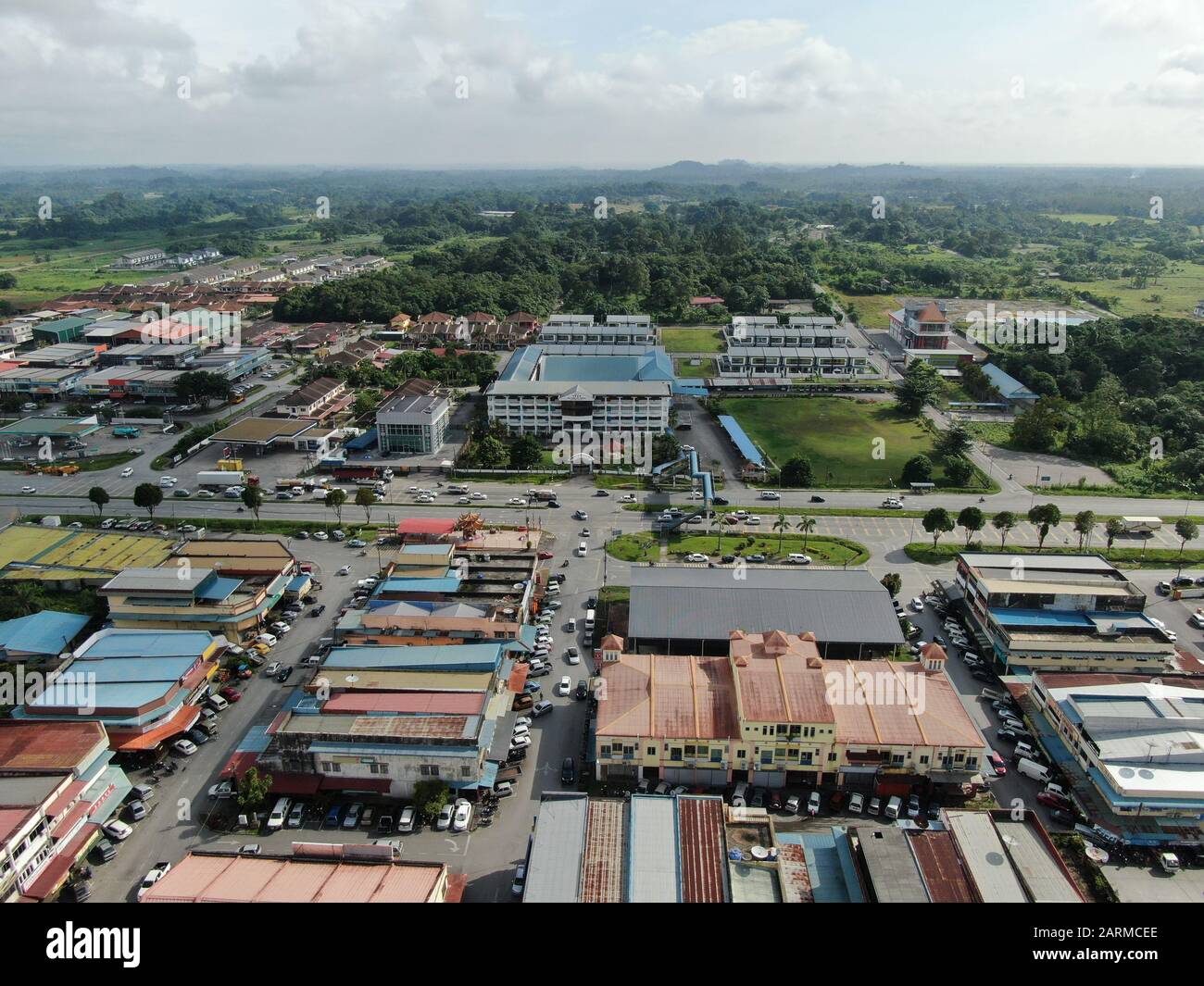 Kuching, Sarawak / Malaysia - November 20 2019: Aerial view of the ...