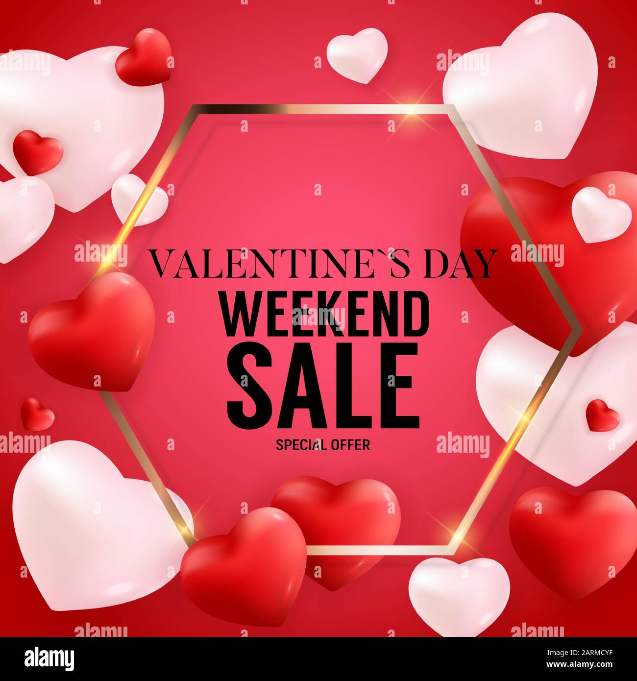 Valentine's Day Love and Feelings Weekend Sale Background Design ...