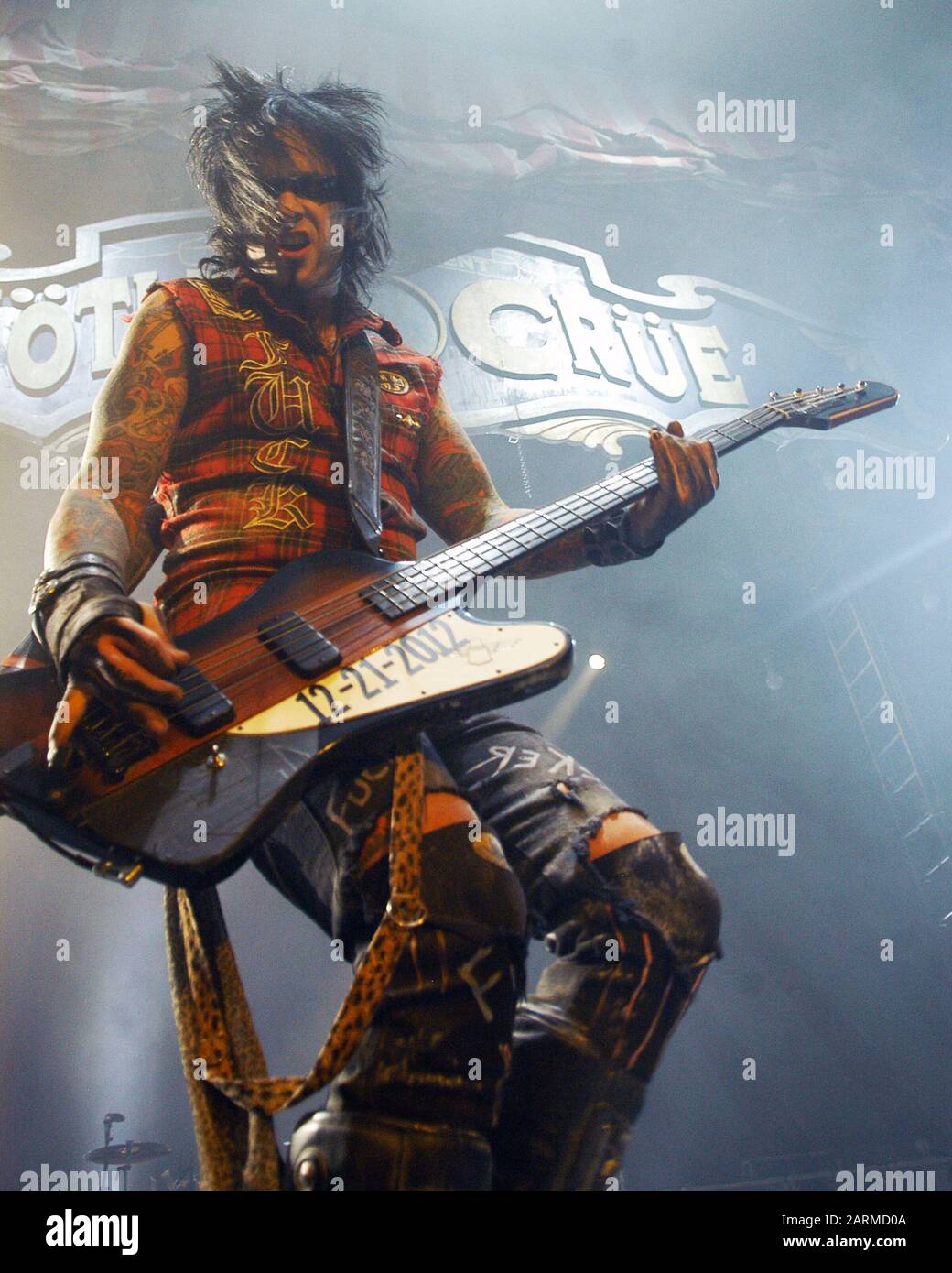 MARCH 15: Nikki Sixx of Motley Crue performs at Philips Arena in ...