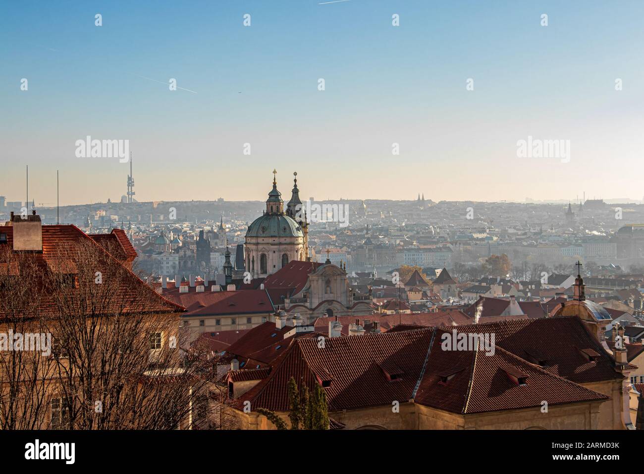 View from Prague castle of Prague skyline Stock Photo - Alamy