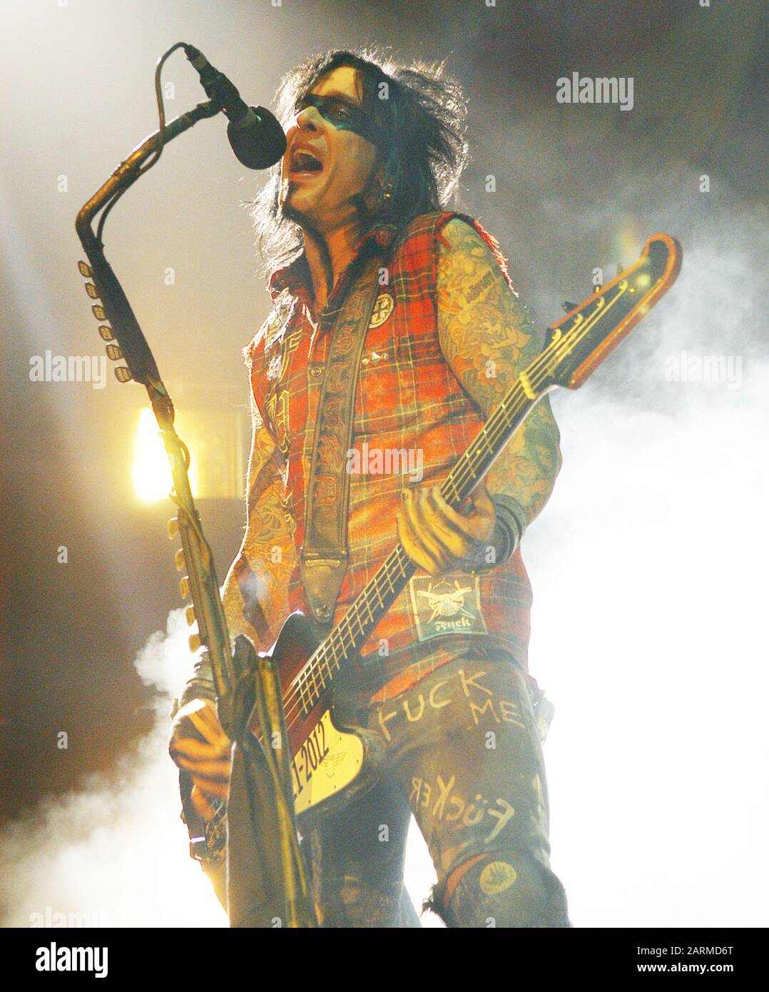 MARCH 15: Nikki Sixx of Motley Crue performs at Philips Arena in ...