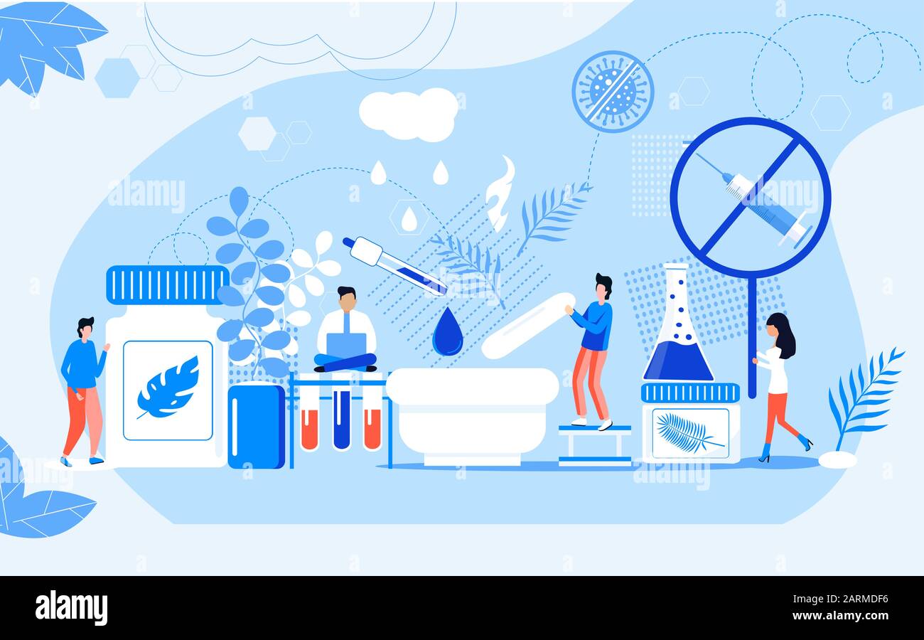 Holistic healing of medical concept vector. Naturopathy for illness ...