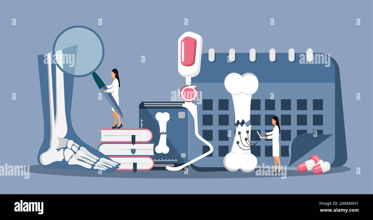 Prothesis and orthopedic center concept vector for website. Tiny ...