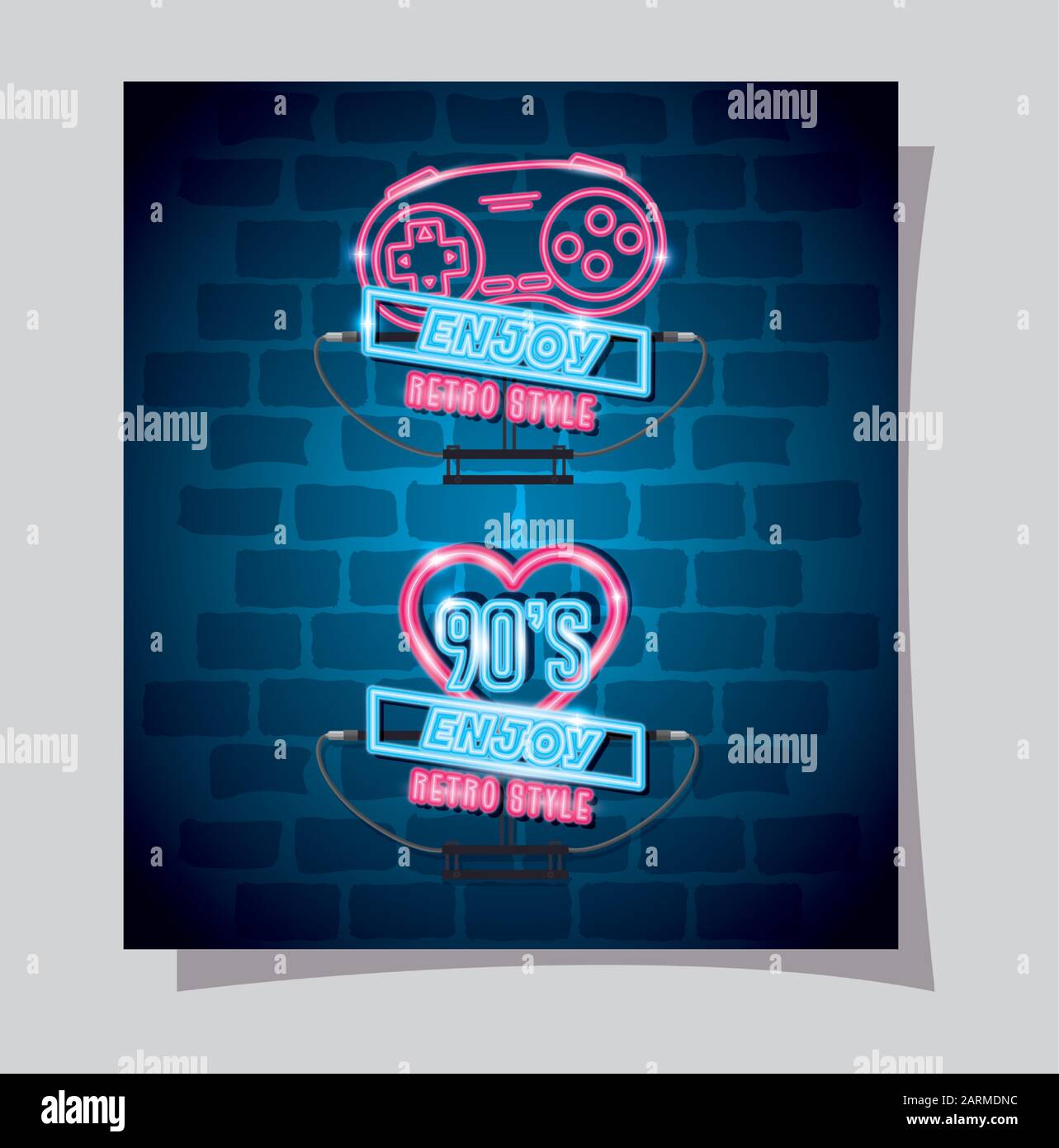 set of labels retro style neon light Stock Vector Image & Art - Alamy