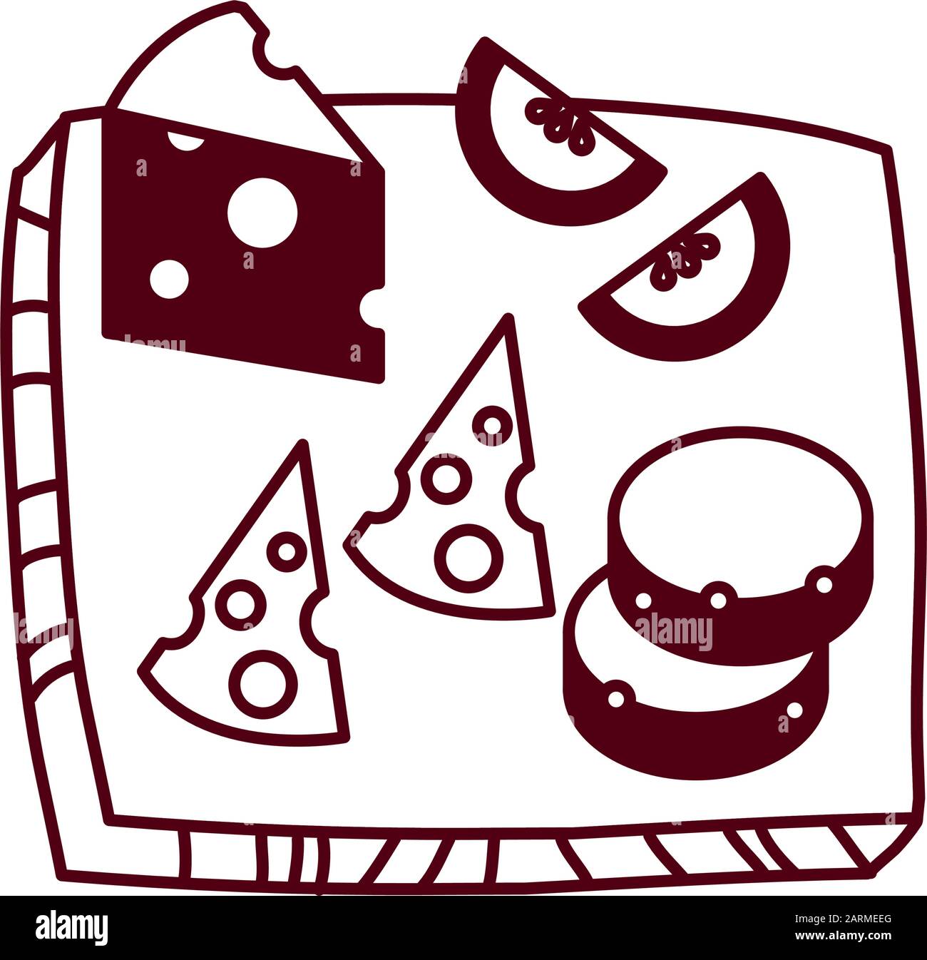 delicious cheeseboard and bread icon Stock Vector Image & Art - Alamy