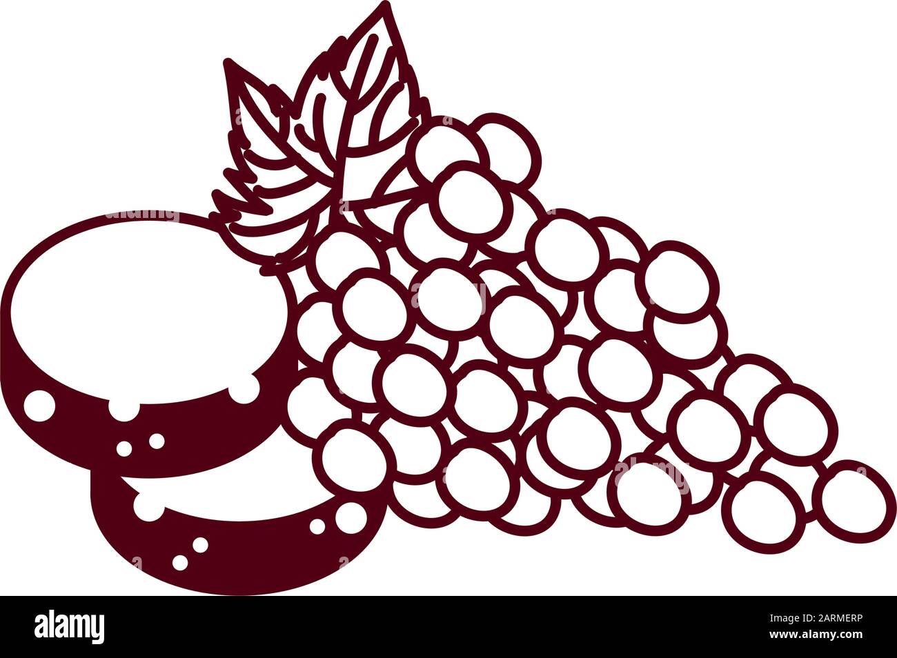 grapes fresh fruits and breads Stock Vector Image & Art - Alamy
