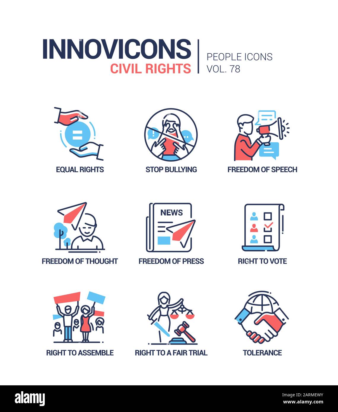 Civil rights concept line design style icons set Stock Vector Image ... Civil rights concept line design style icons set Stock Vector Image ...