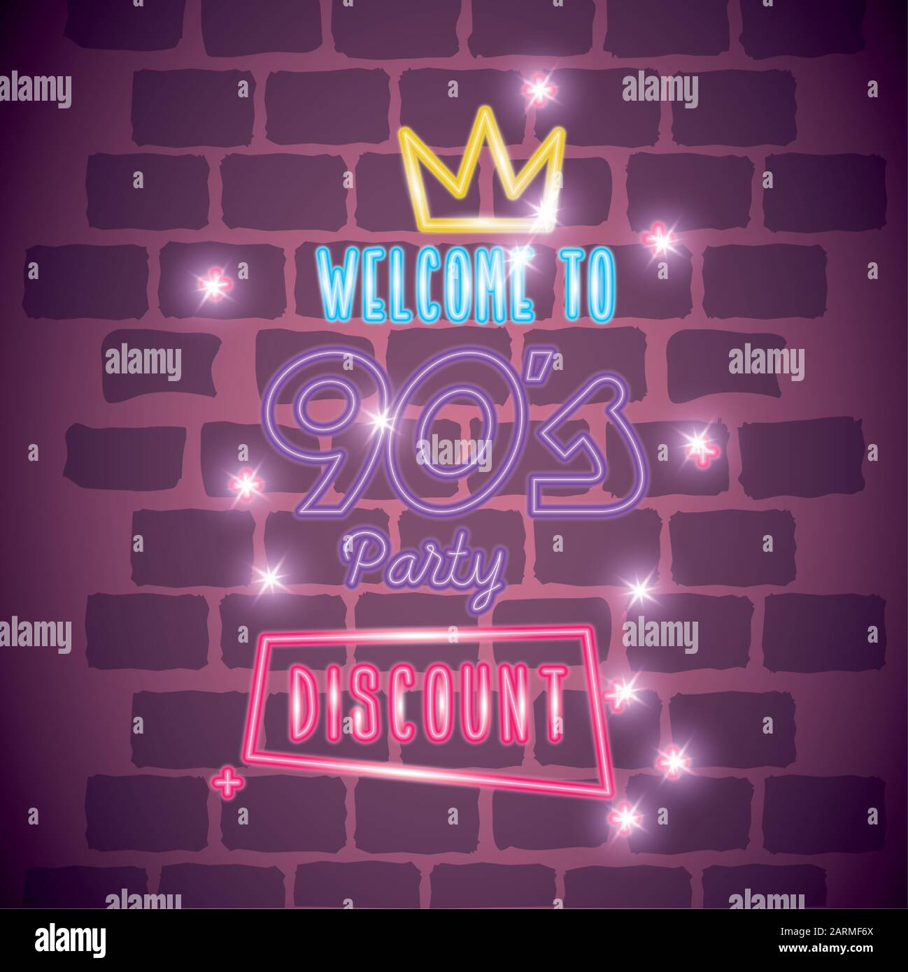 label welcome to nineties discount neon light Stock Vector Image & Art ... label welcome to nineties discount neon light Stock Vector Image & Art ...