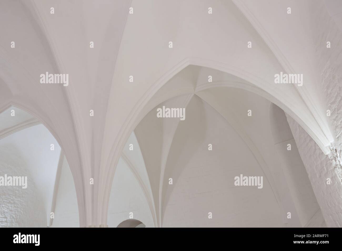 A beautiful roof structure of a hall of ancient finnish castle Stock ...