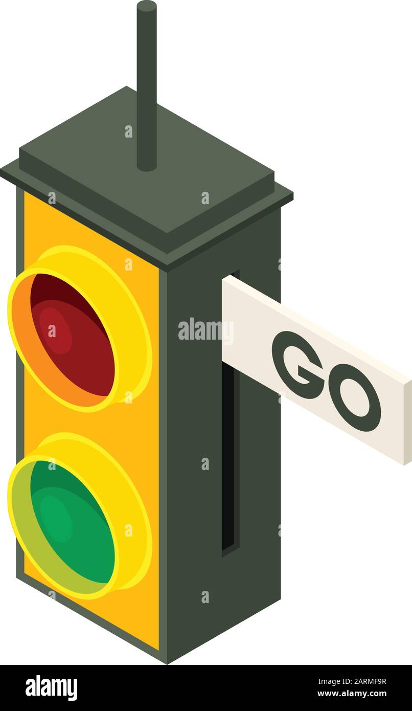 Small traffic lights icon. Isometric of small traffic lights vector ...