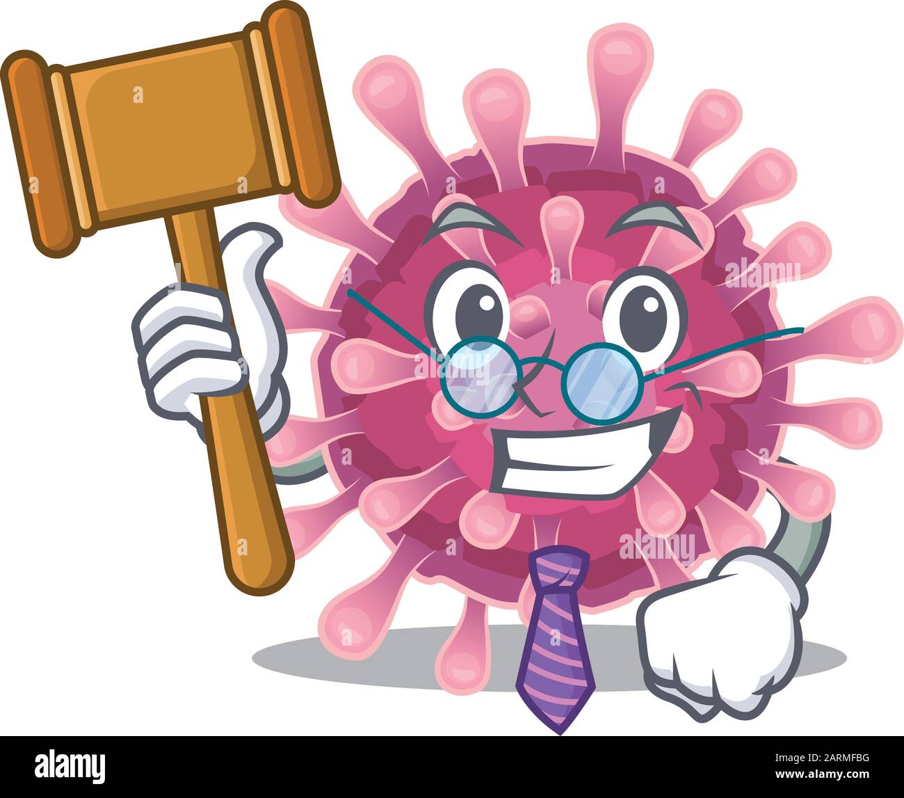 Smart Judge corona virus in mascot cartoon character style Stock Vector ...