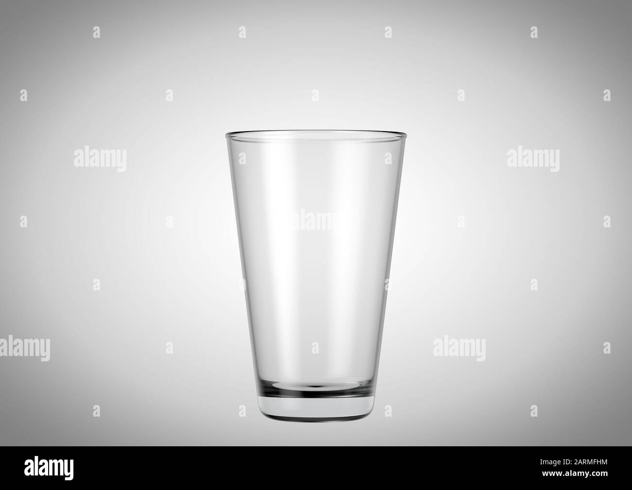 An empty shaker shaped beer glass an isolated white studio background ...