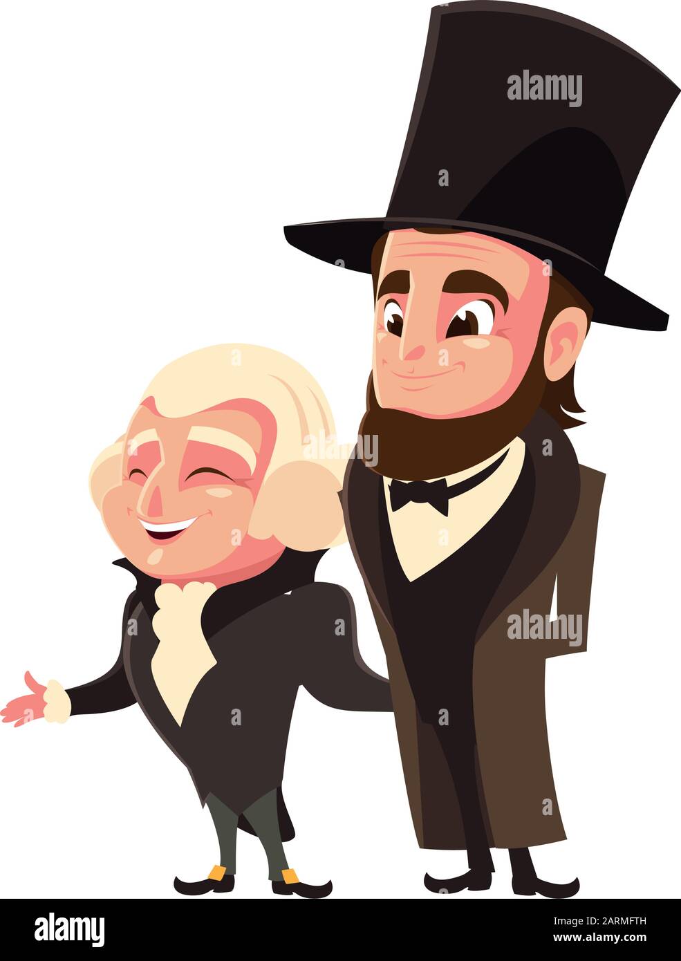 cartoon of presidents george washington and abraham lincoln, president ...