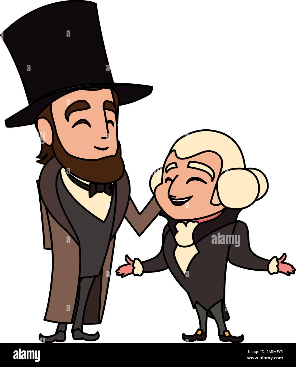 cartoon of presidents george washington and abraham lincoln, president ...