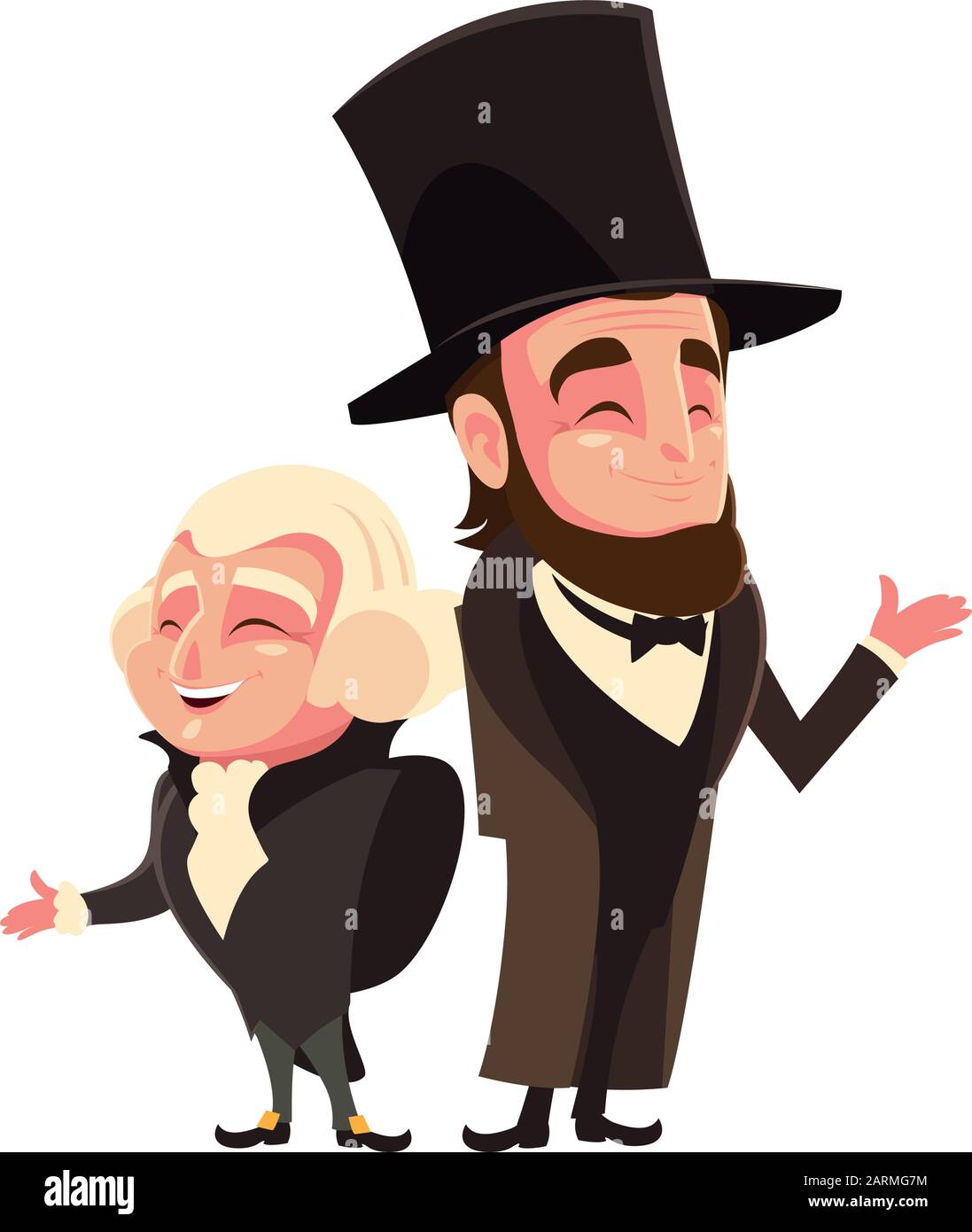 cartoon of presidents george washington and abraham lincoln, president ...
