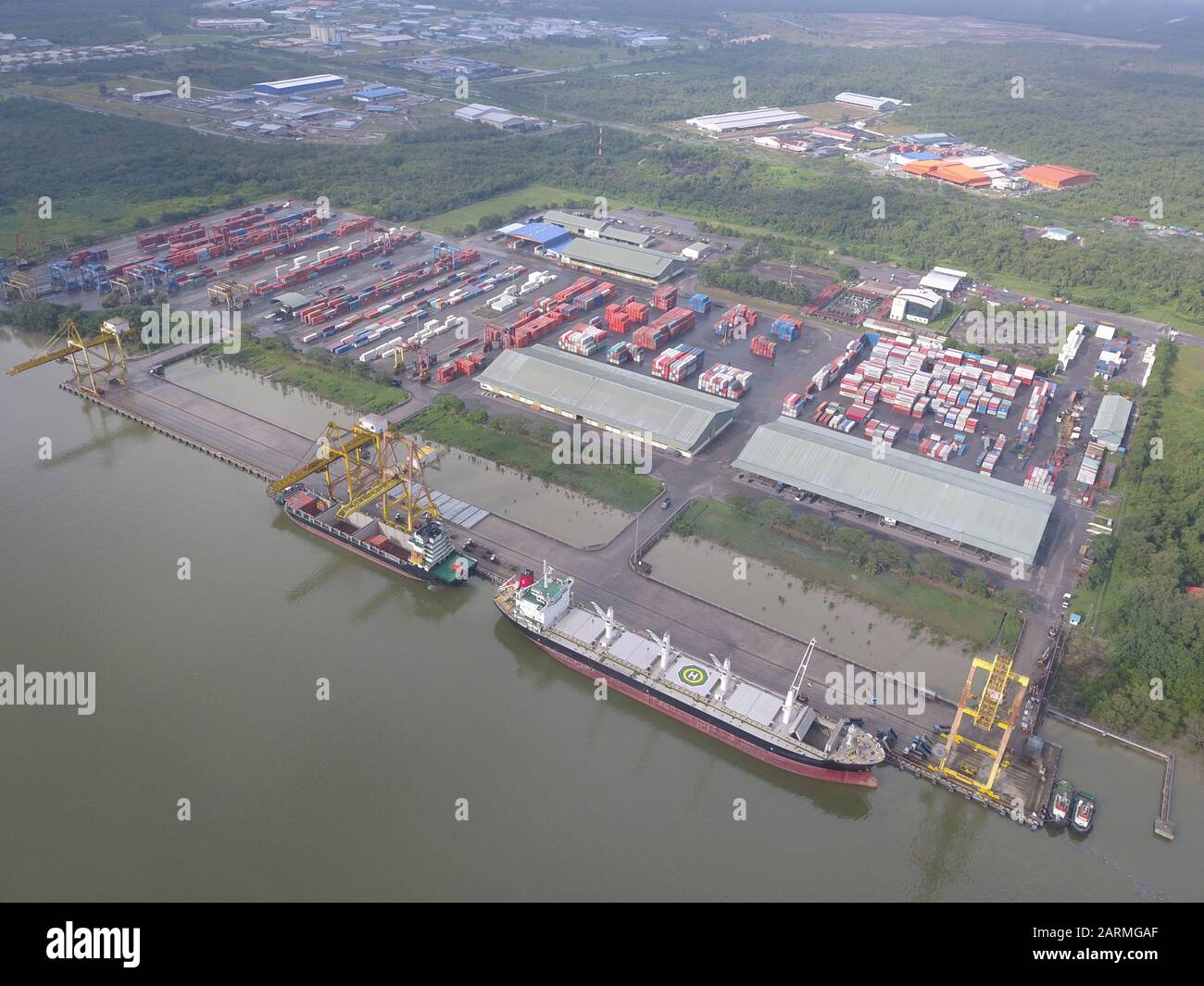 Kuching, Sarawak / Malaysia - November 18 2019: The Senari Port of ...